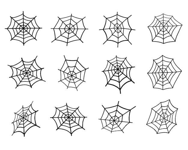 Premium Vector | Spider web set. vector illustration Premium Vector | Spider web set. vector illustration