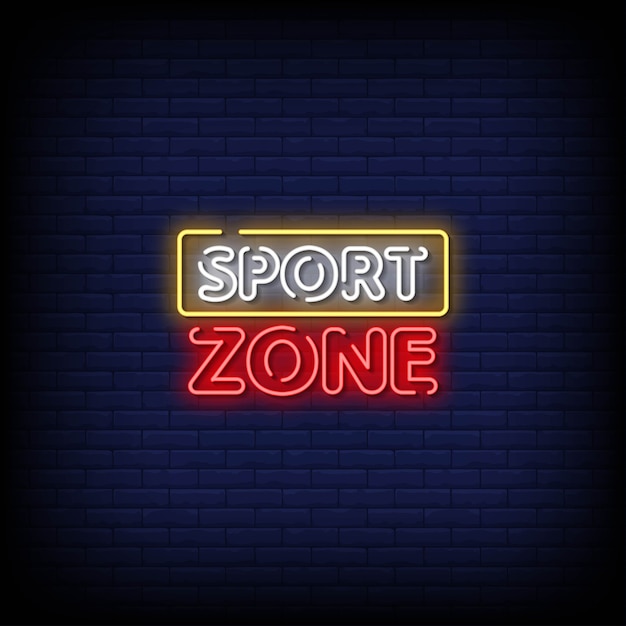 Premium Vector | Sport zone neon signs style text Premium Vector | Sport zone neon signs style text