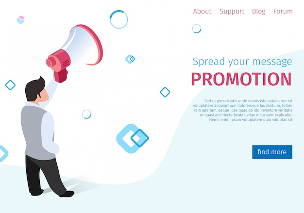 Premium Vector | Spread your message promotion on social networks. Premium Vector | Spread your message promotion on social networks.