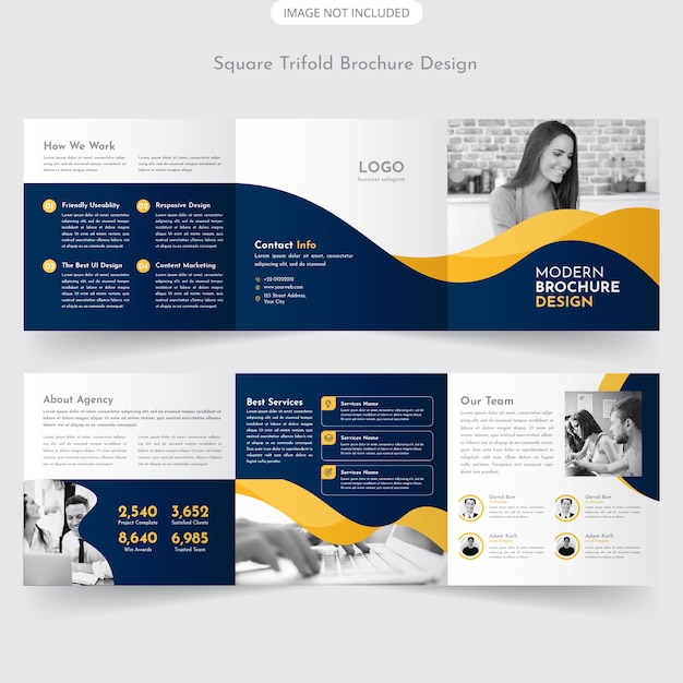 Premium Vector | Square trifold brochure Premium Vector | Square trifold brochure