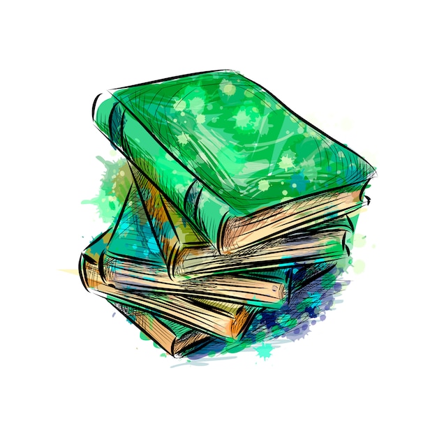 Premium Vector | Stack of multi colored books from a splash of ... Premium Vector | Stack of multi colored books from a splash of ...