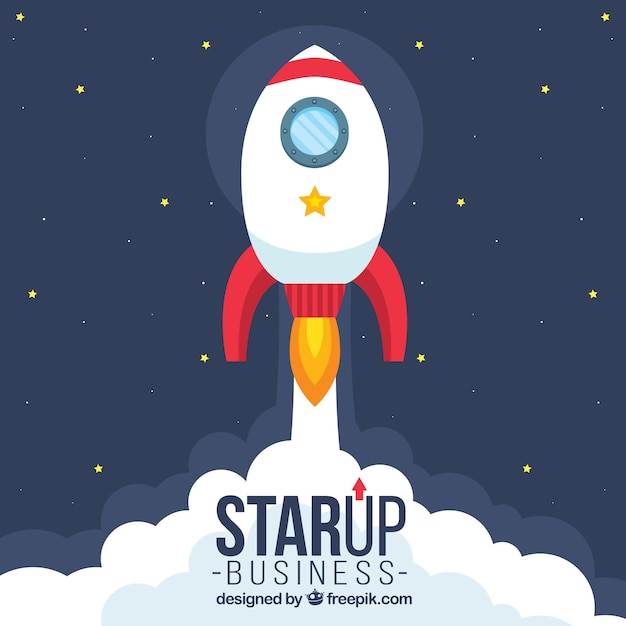 Premium Vector | Start up concept with rocket Premium Vector | Start up concept with rocket