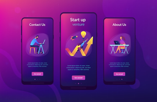 Premium Vector | Start up launch app interface template Premium Vector | Start up launch app interface template