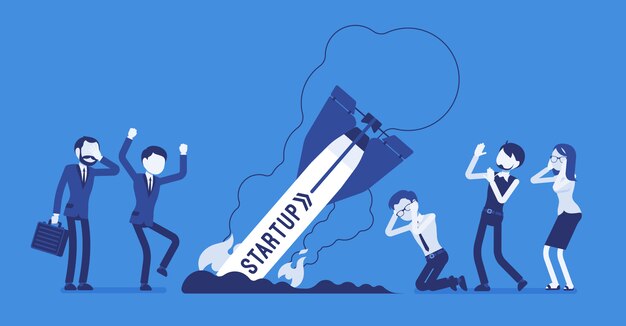 Premium Vector | Startup rocket crash Premium Vector | Startup rocket crash