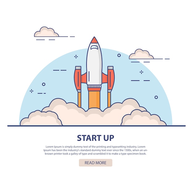Premium Vector | Startup rocket launch. Premium Vector | Startup rocket launch.