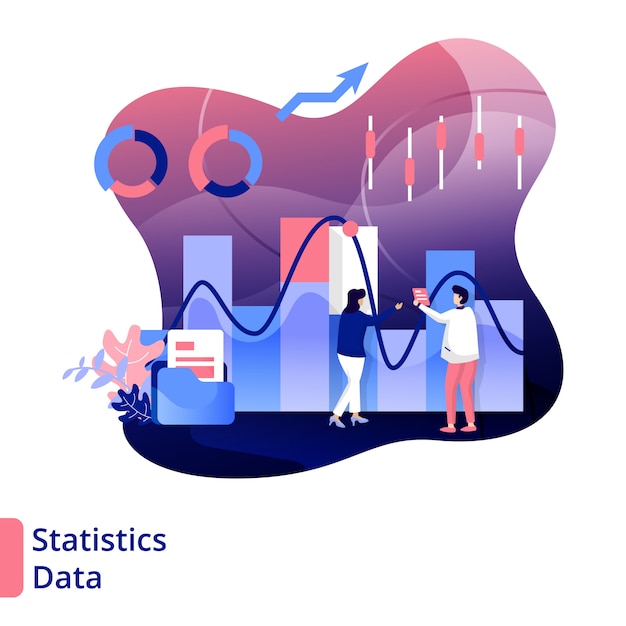 Premium Vector | Statistics data illustration modern style Premium Vector | Statistics data illustration modern style