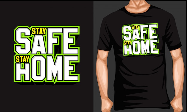 Stay safe stay home lettering typography | Premium Vector Stay safe stay home lettering typography | Premium Vector