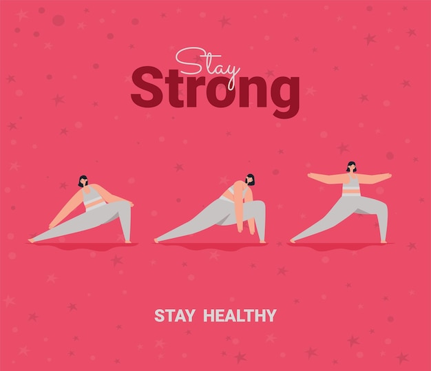 Premium Vector | Stay strong poster Premium Vector | Stay strong poster
