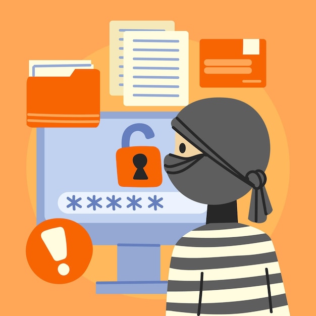 Free Vector | Steal data concept illustrated Free Vector | Steal data concept illustrated