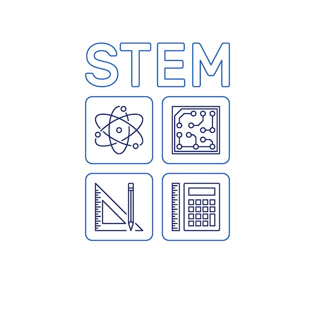 Premium Vector | Stem word with icons. vector science outline illustration Premium Vector | Stem word with icons. vector science outline illustration