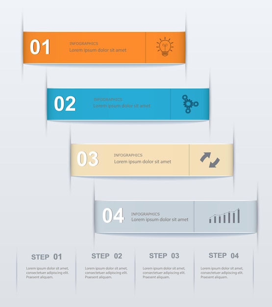 Premium Vector | Stepwise numeric template infographic Premium Vector | Stepwise numeric template infographic