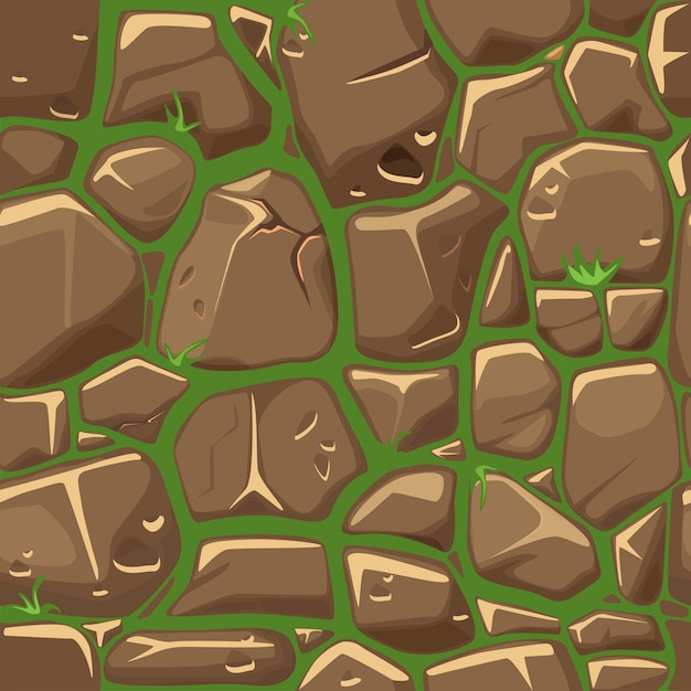 Premium Vector Stone On Grass Texture Seamless Pattern Background