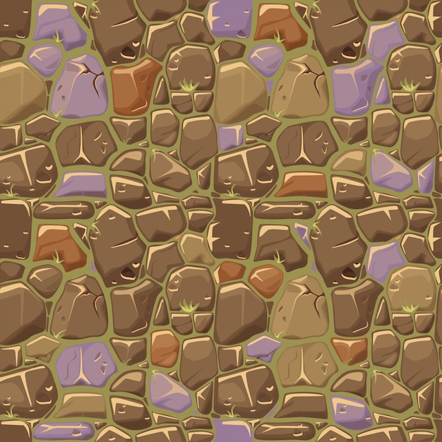 Premium Vector Stone On Grass Texture Seamless Pattern Background