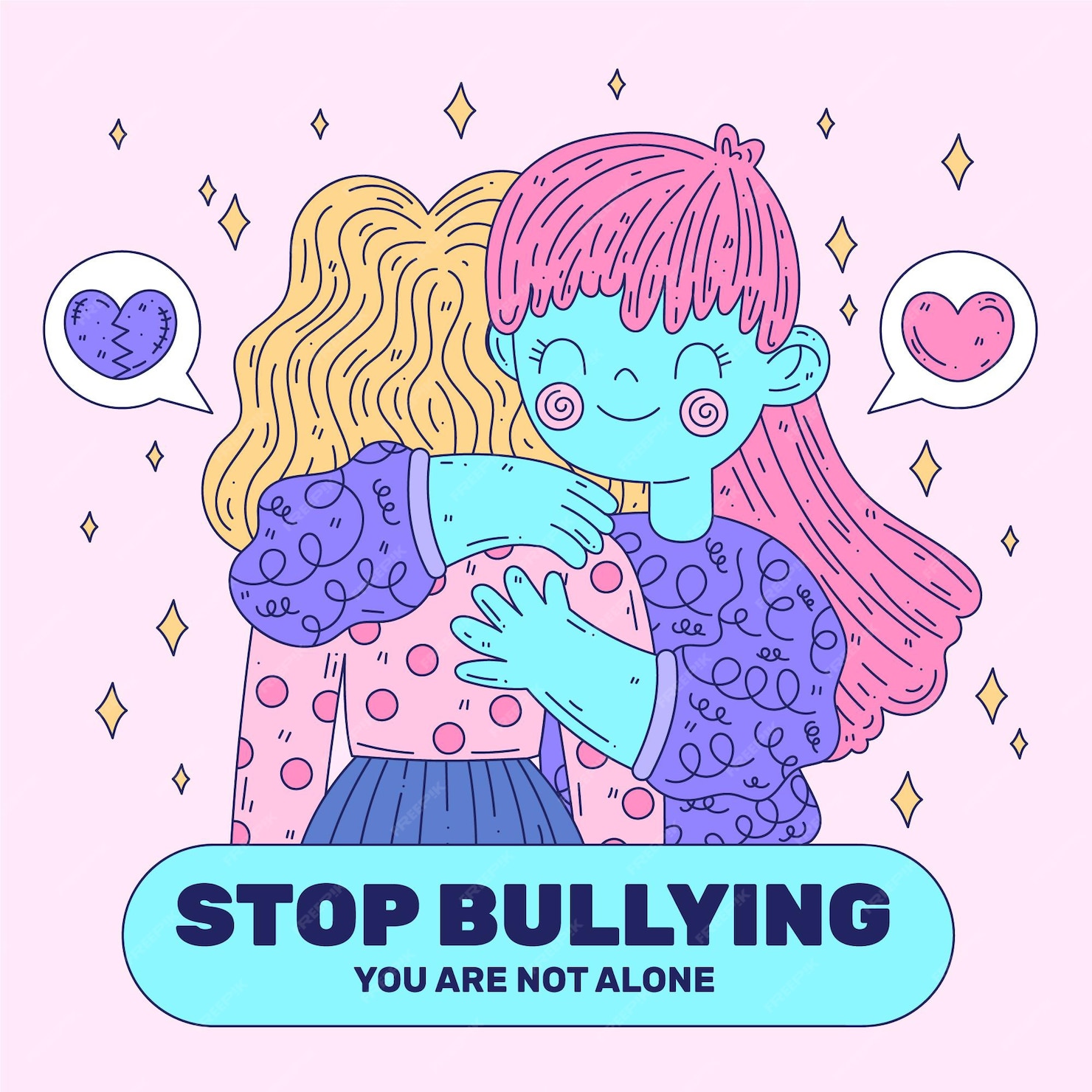 Free Vector Stop Bullying Illustration