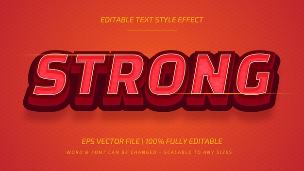 Premium Vector | Strong editable 3d vector text style effect. editable ... Premium Vector | Strong editable 3d vector text style effect. editable ...