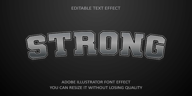 Premium Vector | Strong text font effect Premium Vector | Strong text font effect