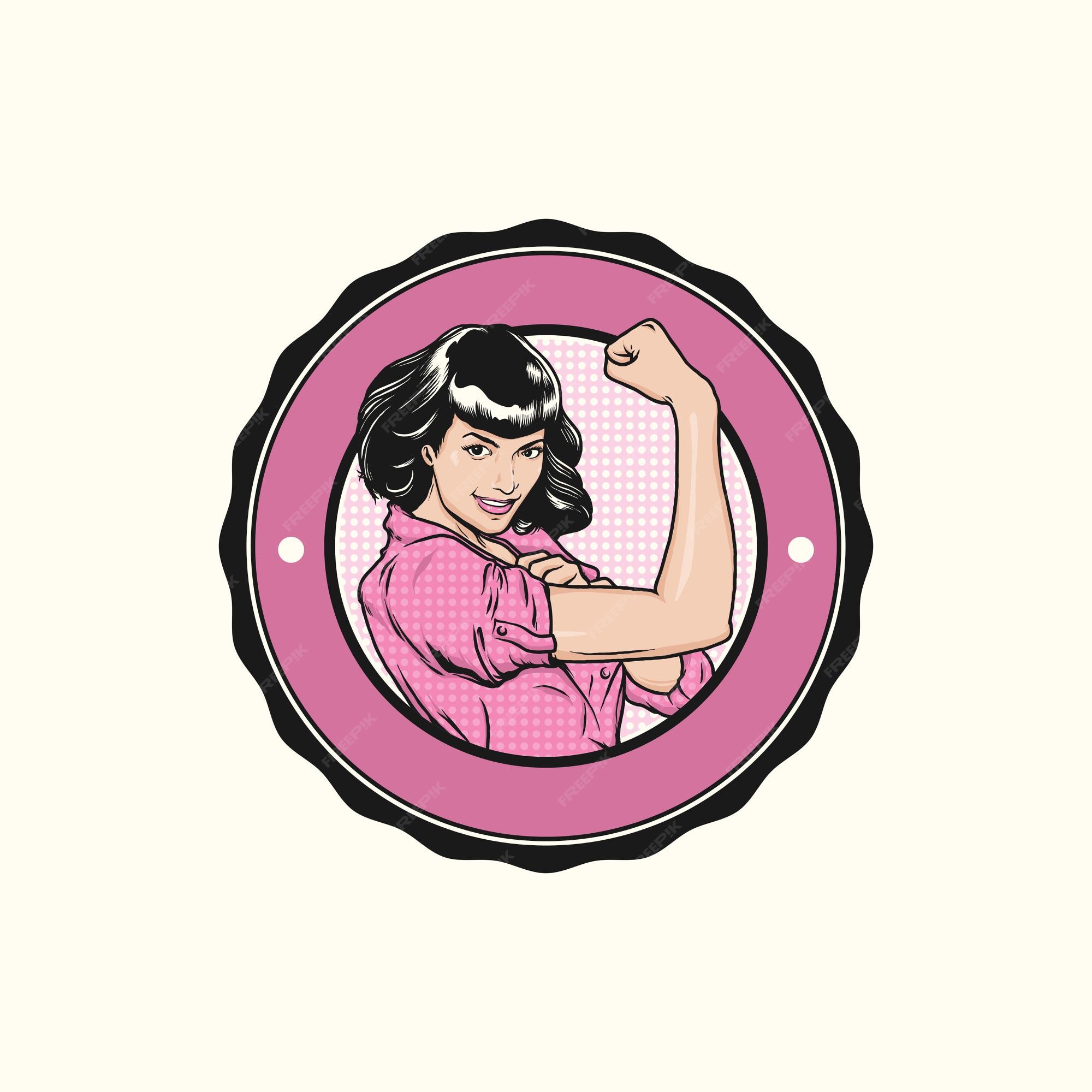 Premium Vector Strong Women Logo Badge
