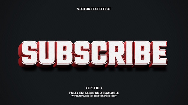 Premium Vector | Subscribe text effect Premium Vector | Subscribe text effect