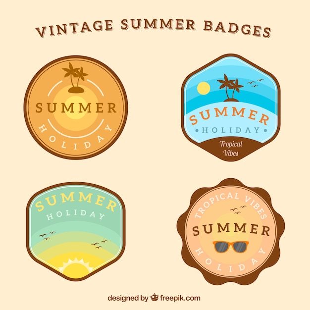 Free Vector Summer Badge Collection