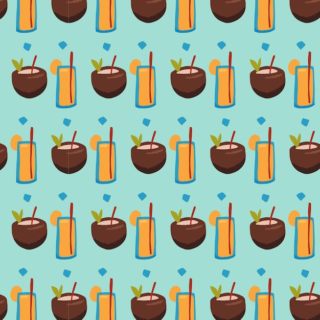 Premium Vector | Summer drink pattern Premium Vector | Summer drink pattern