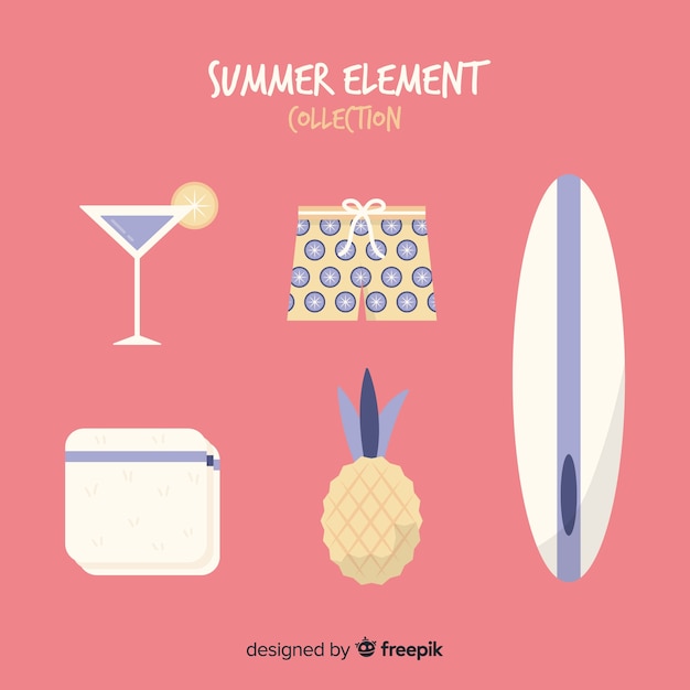 Summer element collection Vector | Free Download Summer element collection Vector | Free Download