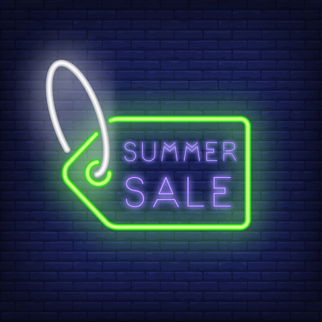 Free Vector Summer Sale Neon Sign Creative Lettering Inside Of Green