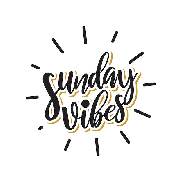 Premium Vector | Sunday vibes lettering typography design Premium Vector | Sunday vibes lettering typography design