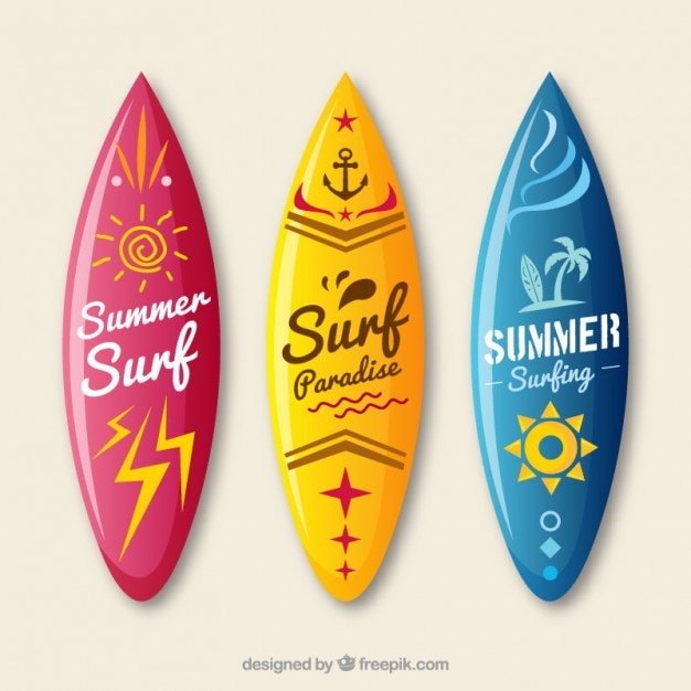 Premium Vector | Surfboard collection Premium Vector | Surfboard collection