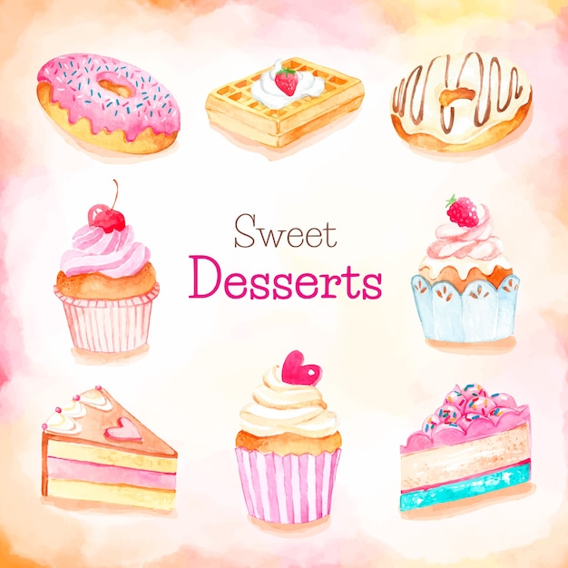 Premium Vector Sweet Desserts Collection