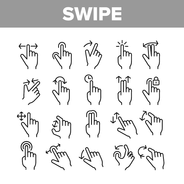 Premium Vector | Swipe gesture Premium Vector | Swipe gesture