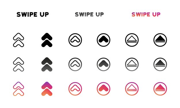 Premium Vector | Swipe up icon set. move arrow up sign. for advertising ... Premium Vector | Swipe up icon set. move arrow up sign. for advertising ...