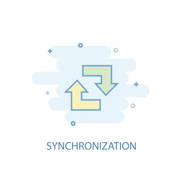 Premium Vector | Synchronization line concept. simple line icon ... Premium Vector | Synchronization line concept. simple line icon ...