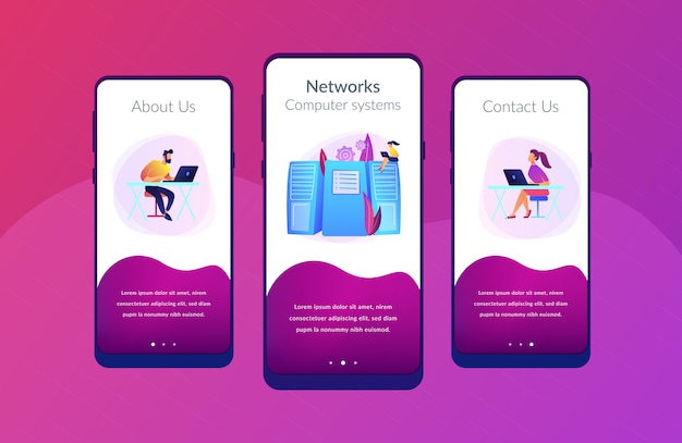 Premium Vector | System administration app interface template Premium Vector | System administration app interface template