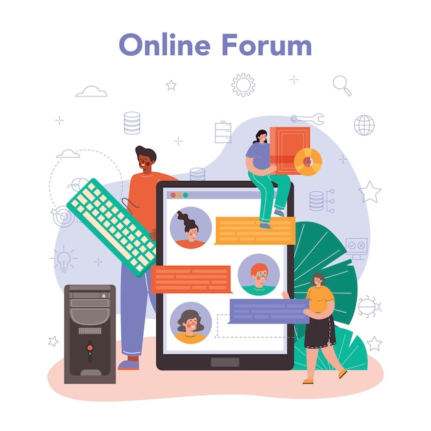 Premium Vector | System administrator online service or platform ... Premium Vector | System administrator online service or platform ...