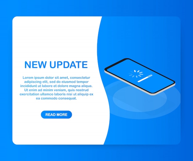 Premium Vector System Software Update Data Update Or Synchronize With Progress Bar On The Screen