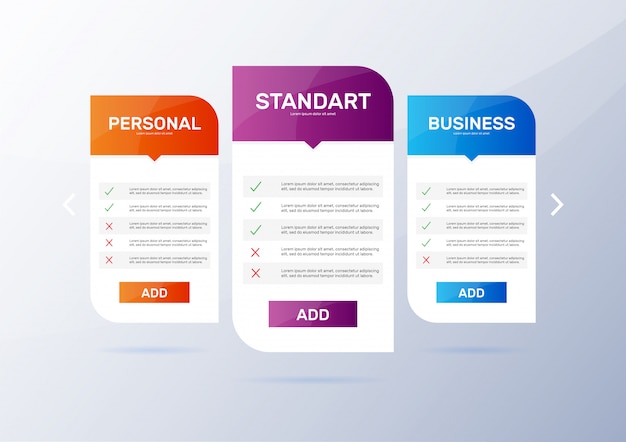 Premium Vector | Table price comparison Premium Vector | Table price comparison