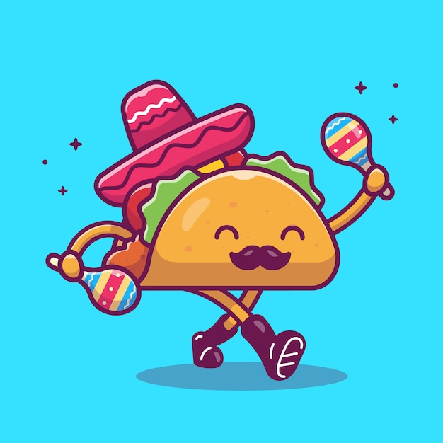 Premium Vector | Taco mustache mascot cartoon illustration. cute taco ... Premium Vector | Taco mustache mascot cartoon illustration. cute taco ...