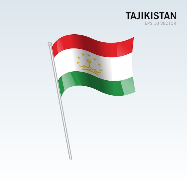 Premium Vector | Tajikistan waving flag isolated on gray background Premium Vector | Tajikistan waving flag isolated on gray background