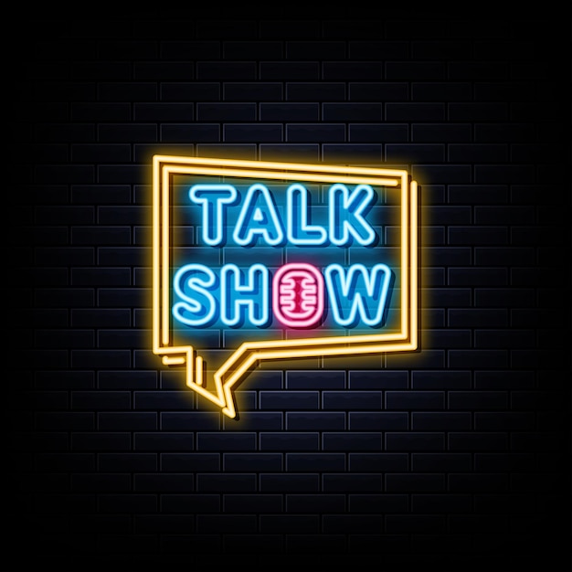Premium Vector | Talk show neon sign neon symbol Premium Vector | Talk show neon sign neon symbol
