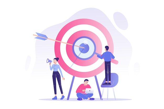Premium Vector | Target marketing concept with pr team attracting ... Premium Vector | Target marketing concept with pr team attracting ...