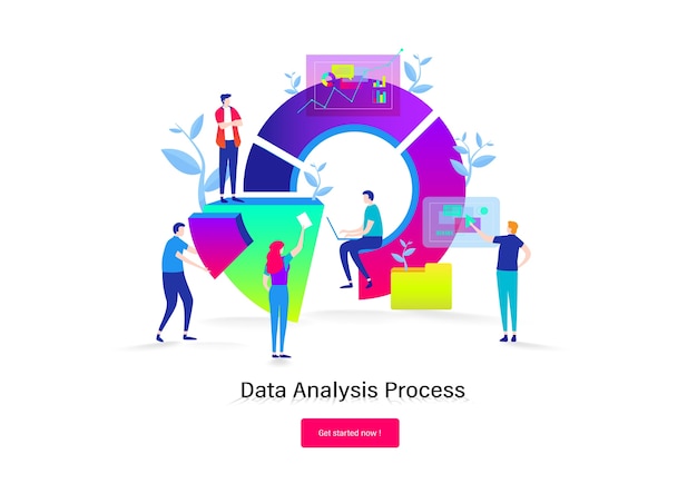 Premium Vector | Teamwork of data analysis Premium Vector | Teamwork of data analysis