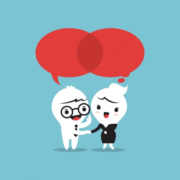 Free Vector | Teamwork talking with speech bubbles Free Vector | Teamwork talking with speech bubbles