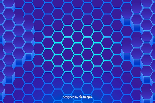 Technological Honeycomb Blue Background Free Vector 