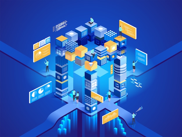 Premium Vector | Technology isometric concept illustration Premium Vector | Technology isometric concept illustration