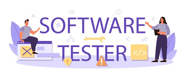Premium Vector | Tester software typographic header Premium Vector | Tester software typographic header