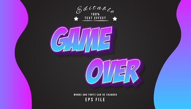 Premium Vector Text Effect Editable Game Over