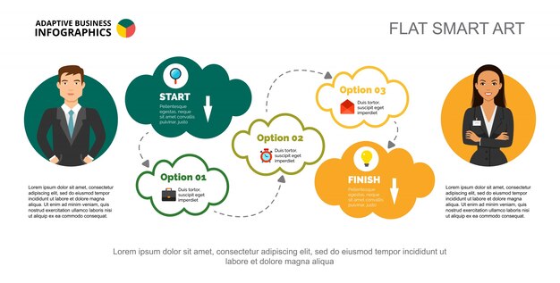 Premium Vector | Three options startup slide template Premium Vector | Three options startup slide template