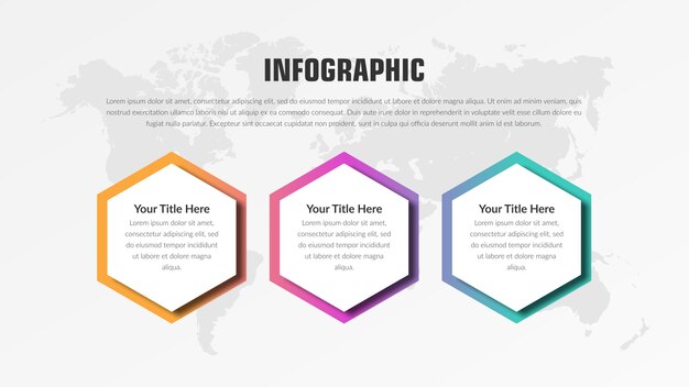 Premium Vector | Three point abstract infographic element business strategy Premium Vector | Three point abstract infographic element business strategy