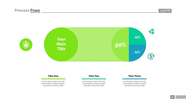 Three sectors pie chart slide template Vector | Premium Download Three sectors pie chart slide template Vector | Premium Download