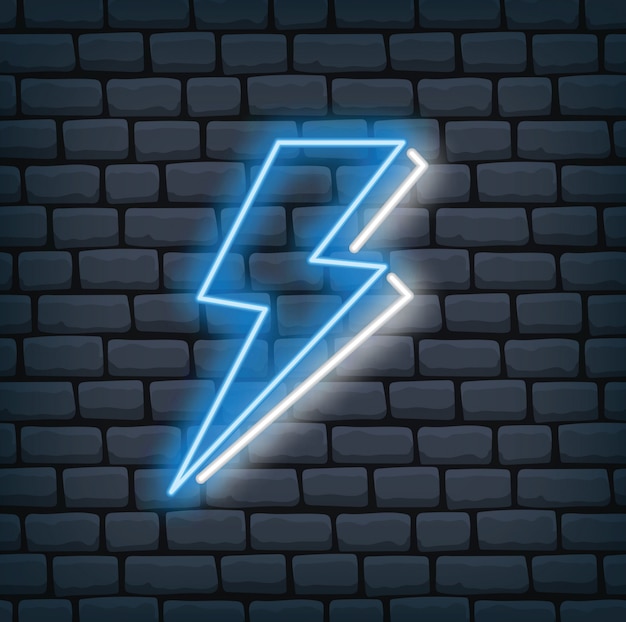Thunder bolt in neon effect vector illustration Vector | Premium Download Thunder bolt in neon effect vector illustration Vector | Premium Download